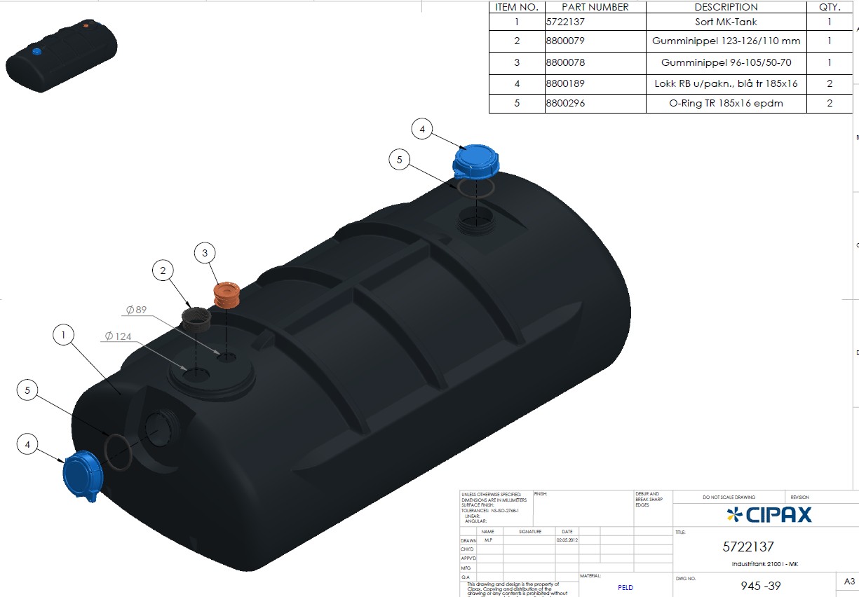 Cipax MK tanken 2100 liter - Avloppscenter